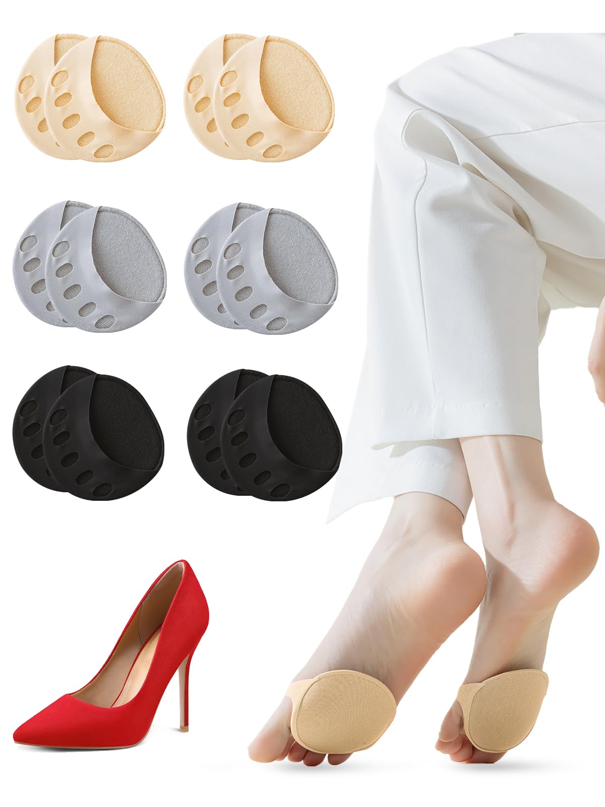 Vihir 6Pairs Women's Toe Topper Liner Socks - Half socks for women,High ...