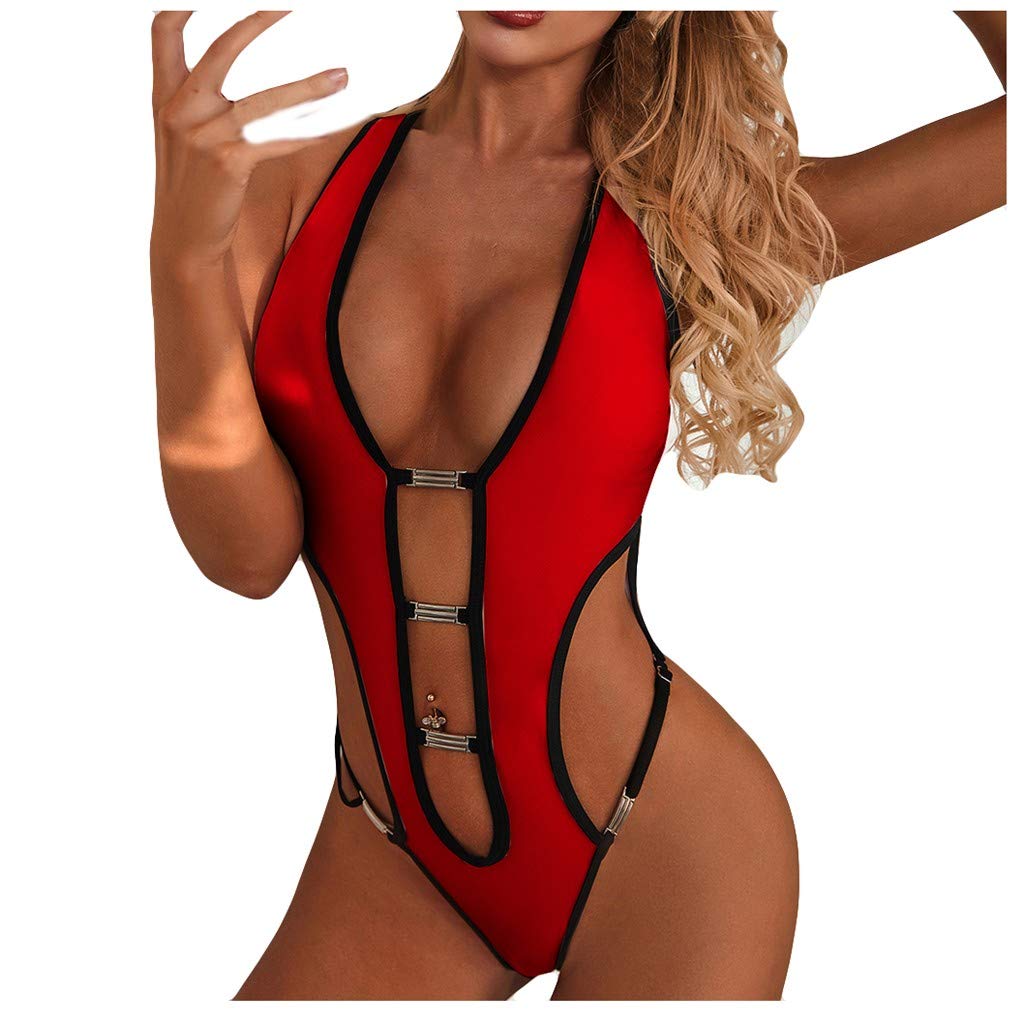 Buy Women's One Piece Crotchless Sling Bikini Sexy Extreme Micro Cheeky G String Thong Swimsuits ...
