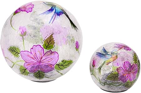 Amazon.com : Plow & Hearth 54507 Solar Hummingbird Globes Yard Art ...