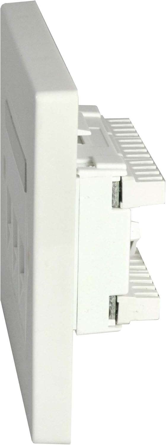 Triple Cat6 RJ45 Ethernet Network Socket in White Single Gang Faceplate ...