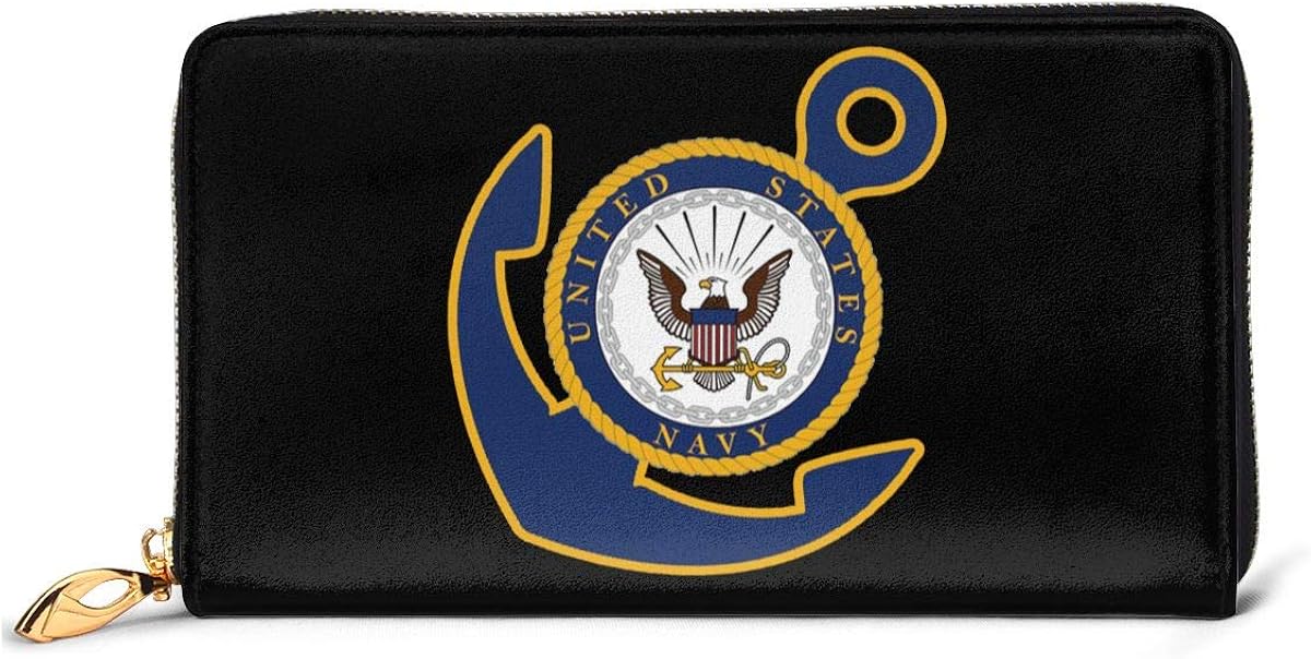United States Navy Logo Wallets For Men Women Long Leather Checkbook ...