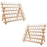 Amazon.com: BAENRCY 4-Pack 60-Spool Wooden Thread Holder Sewing and ...