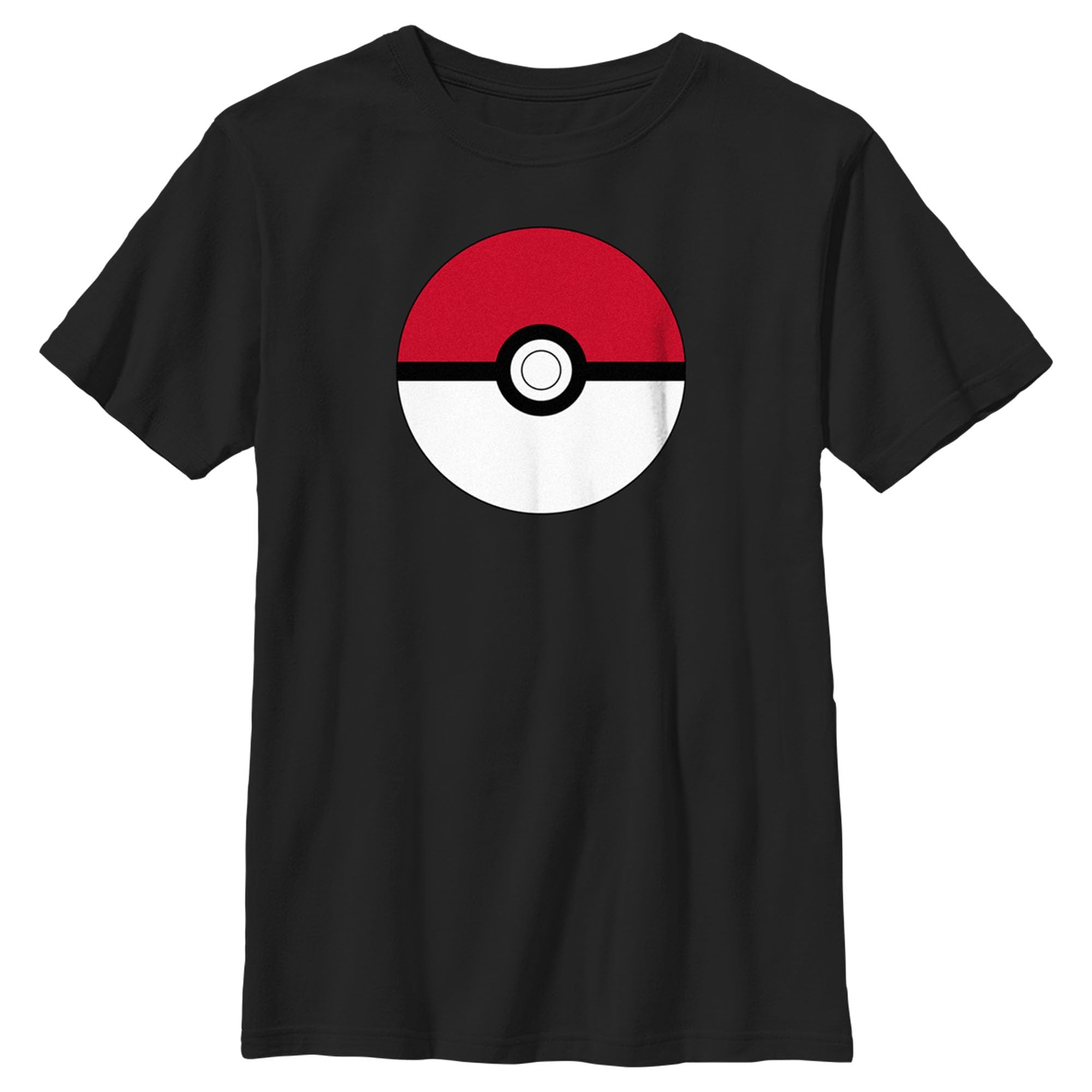 Pokemon Boys' Big Pokémon Pokeball T-Shirt, Black, Medium