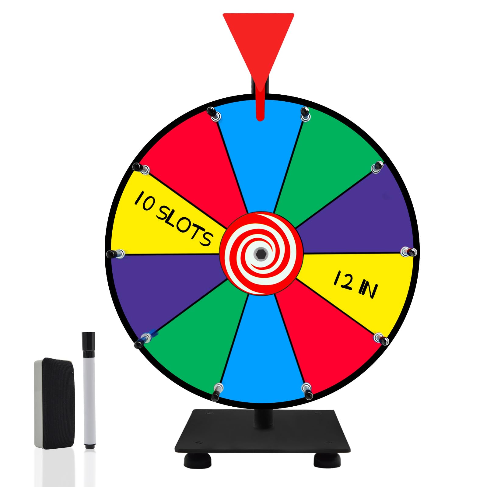 ZTEEERS 12 Inch Spinning Wheel for Prizes, Heavy Duty Base with 10 ...