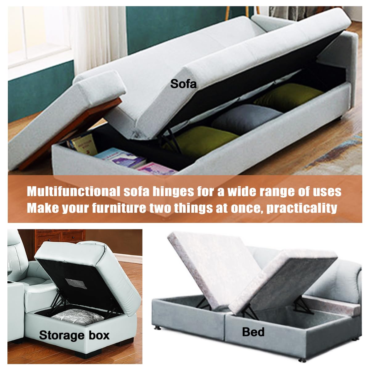 Mua ANTEISI Large Lift and Up Hinges,Sofa Bed Storage Lifting Hinge ...