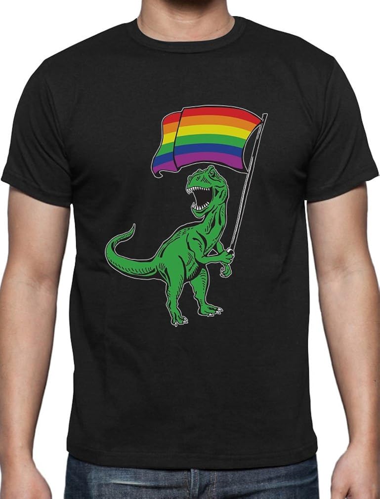 T Rex Gay Pride Shirt for Men Dinosaur Pride Parade Rainbow Flag T ...