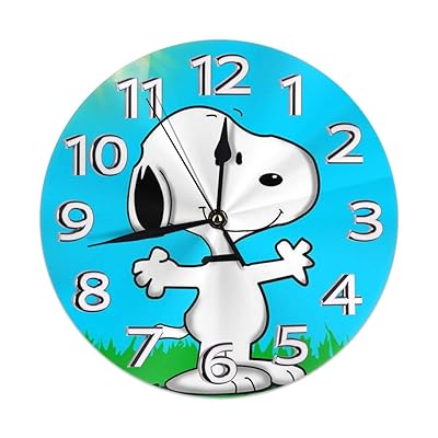 Buy JIEKEME Decorative Wall Clock Snoopy Silent Non-Ticking Digital ...