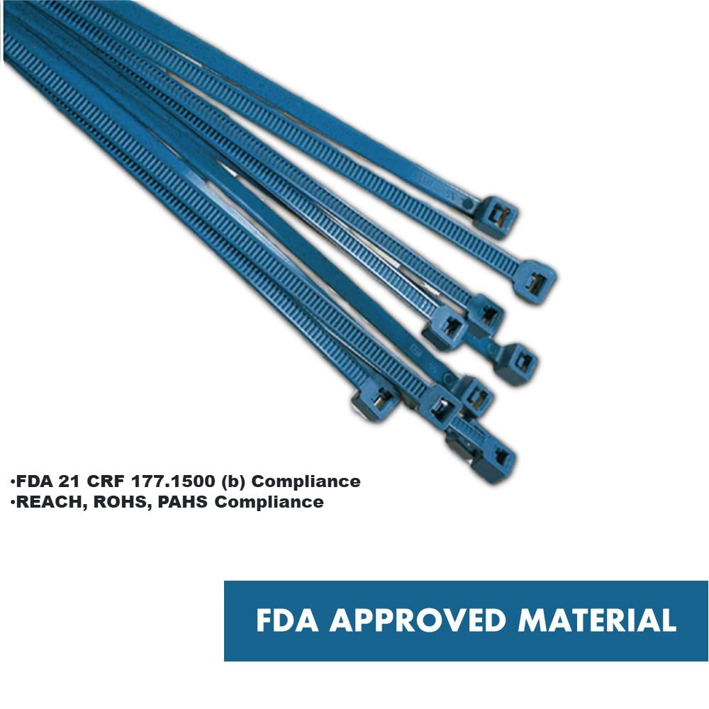 Mua Kable Kontrol Metal Detectable Blue Zip Ties 100 Pcs 8 Inch, 50 Lbs ...