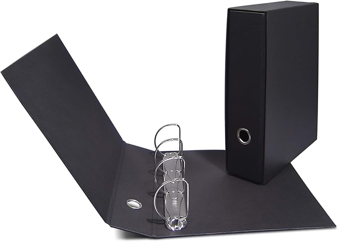 CLAM Raccoglitore 4 anelli nero"Total Black" con custodia: Amazon.it: Cancelleria e prodotti per ...