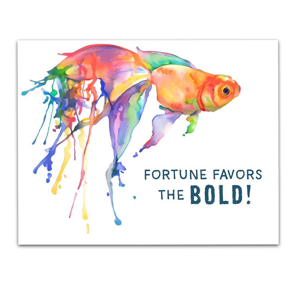 Amazon.com: "Fortune Favors the Bold!" Motivational Wall Art- Unframed ...