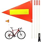 Amazon.com : Uelfbaby Bike Safety Flag with Pole 6-Foot Adjustable Height Heavy Duty Fiberglass ...