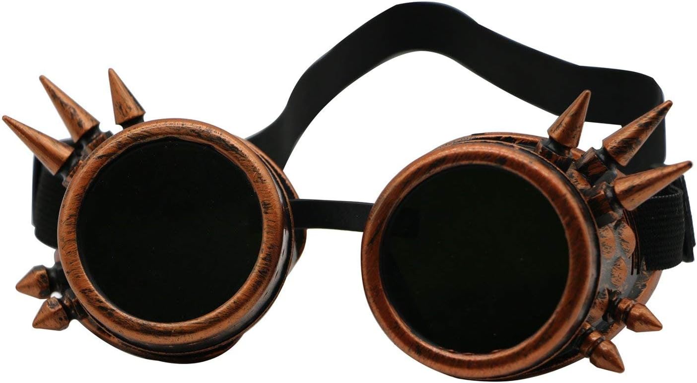 Vintage Spiked Steampunk Goggles Glasses Welding Cyber Punk Gothic ...