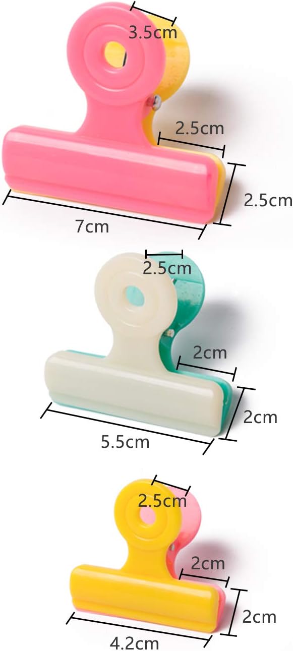 16 Pack Plastic Chip Bag Clips, Assorted Sizes and Colors Bag Sealing ...