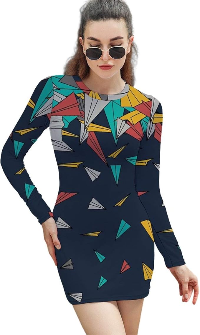 Amazon BHRETI Flying Paper Planes Women s Sexy Bodycon Dress Club amazon-bhreti-flying-paper-planes-women-s-sexy-bodycon-dress-club