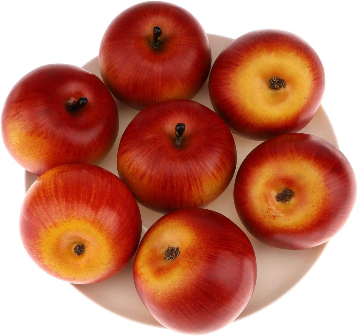 Gresorth 6pcs Lifelike Artificial Red Apple Faux Fake Apples Fruit Home ...