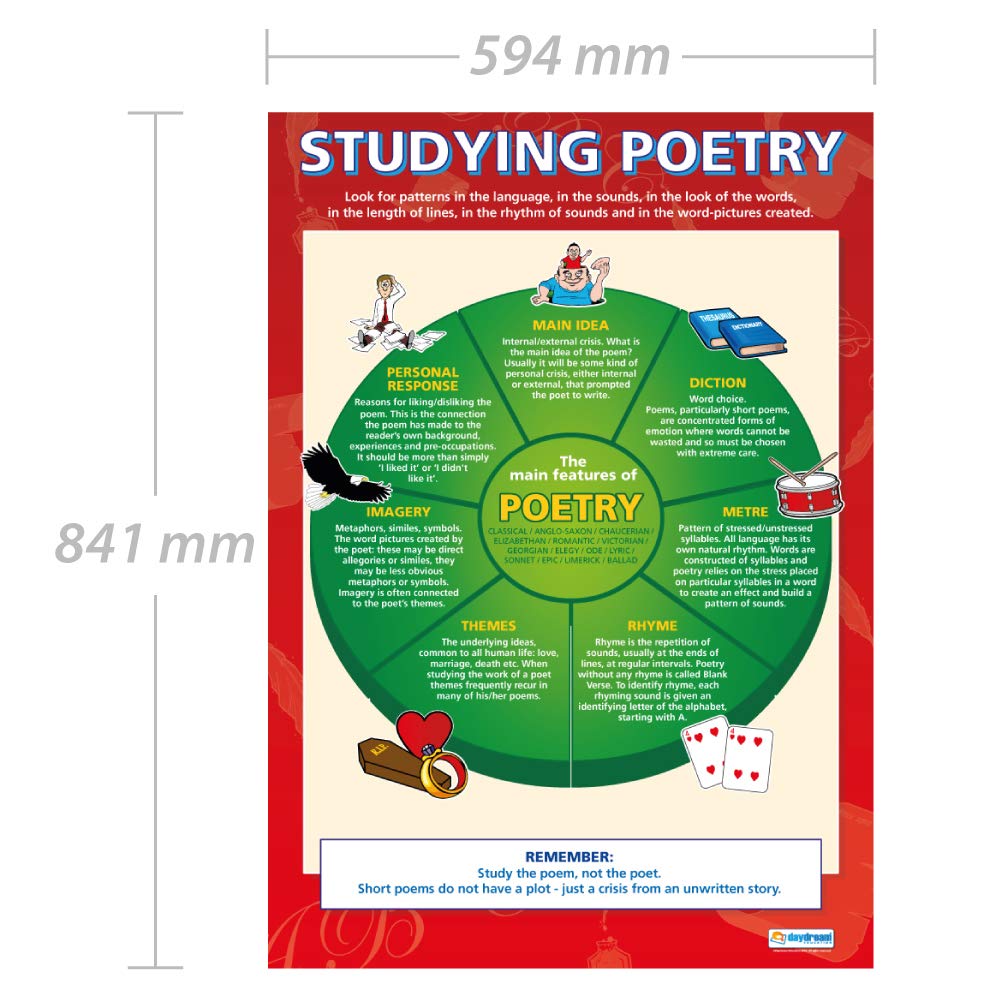 Studying Poetry | English Literature Posters | Gloss Paper measuring ...