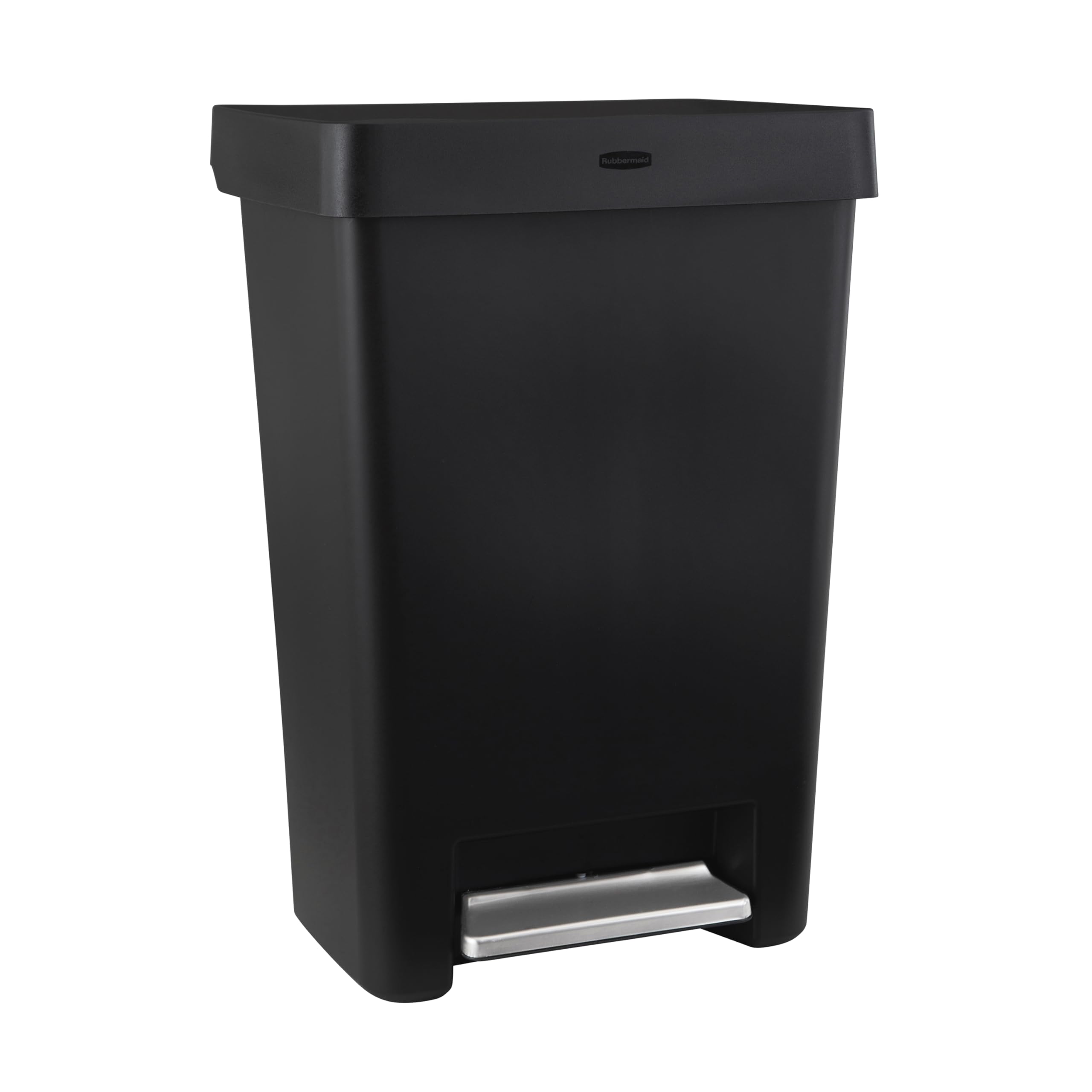 Rubbermaid Step-On Kitchen Trash Can with Lid, 12.4 Gallon, Black ...