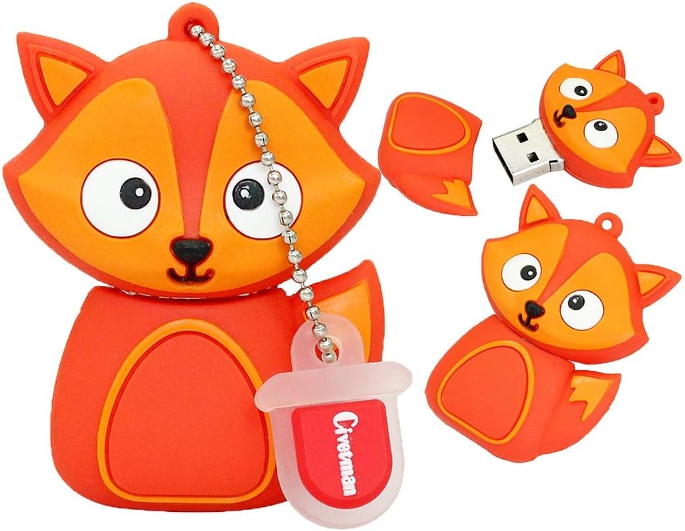 32GB USB Flash Drive Cute Animals Fox Pen Drive Memory Stick Thumb ...