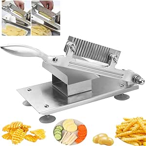 Amazon.com: Waves Crinkle French Fry Cutter Commercial Grade Potato ...