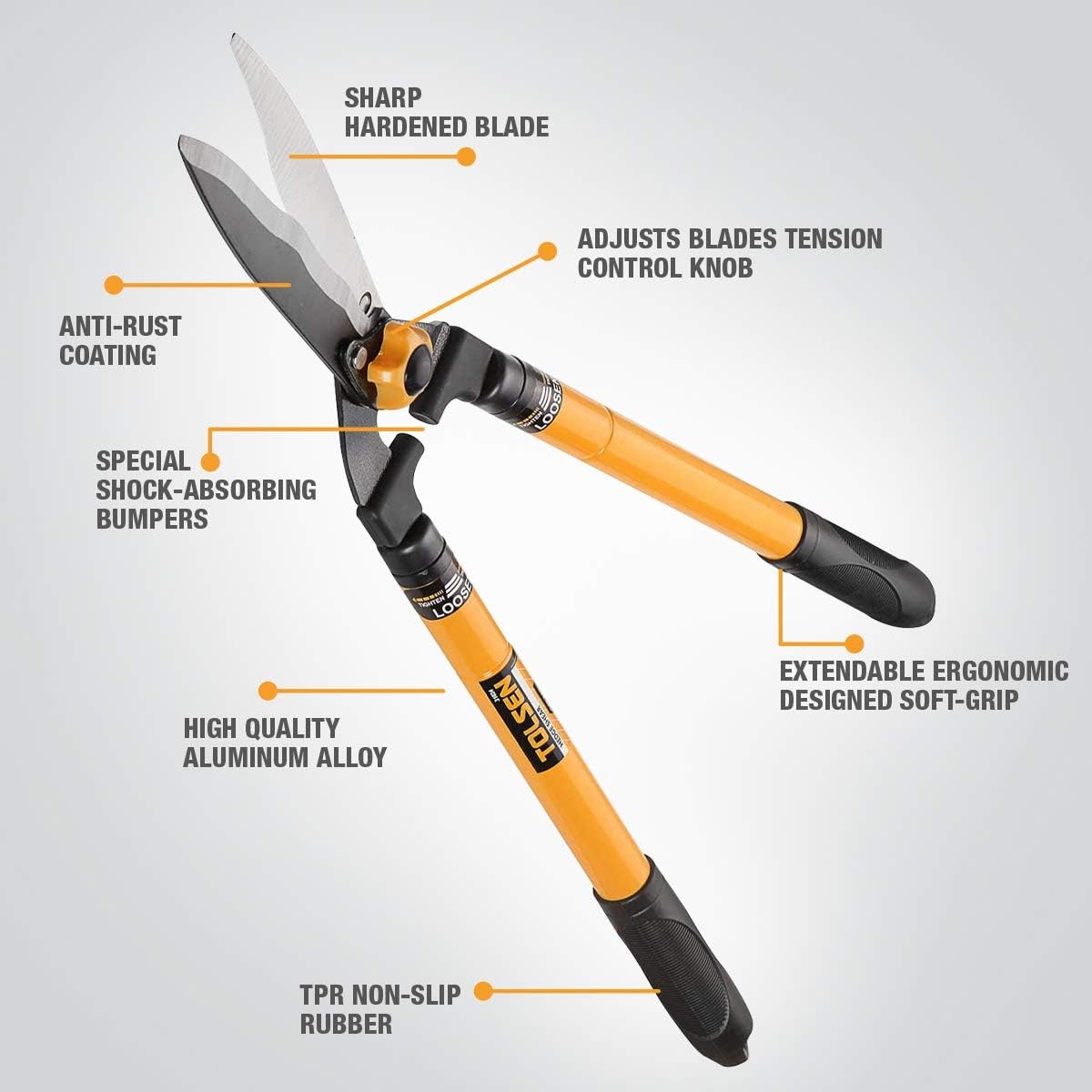 Tolsen Heavy Duty Telescopic Garden Shears With 26″ – 36″ Reach – BigaMart