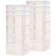 Amazon.com: HOMZ 2-Pack Drawer Tower, 6-Tier Clear Plastic Storage ...