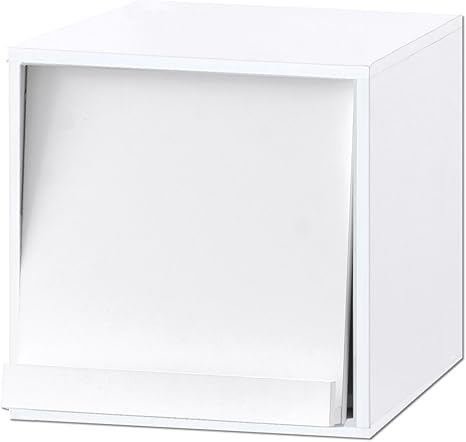 Amazon.co.jp : ottostyle.jp 組み合わせ自由 キューブボックス 【フラップ扉付き/ホワイト（白）】 横幅34.5cm レイアウト自在 カラーボックス オープンラック ...