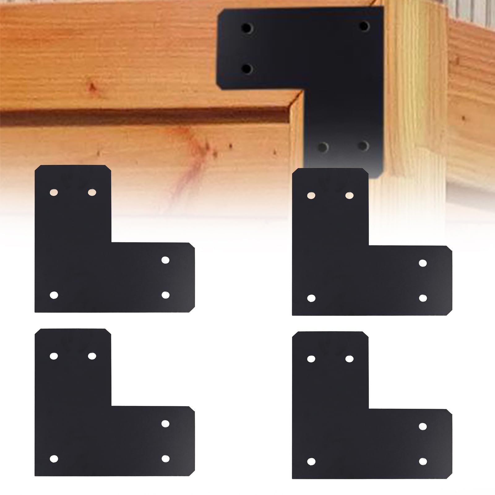 CNQLIS 4 Pcs L Shaped Plates Heavy Duty L Shape Tie Plates, 6x6 Post ...