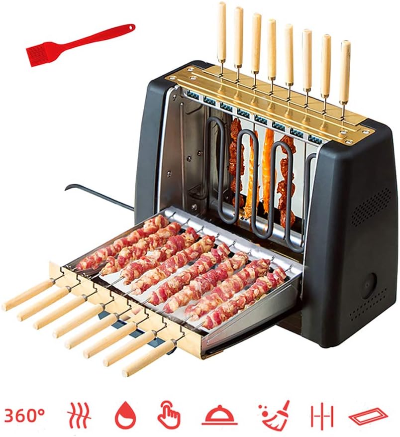 Review Automatic Rotating Smokeless Electric Grill, Temperature Control ...