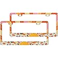 Amazon.com: Retro Sun License Plate Frames - 2Pcs Daisy Flowers License ...