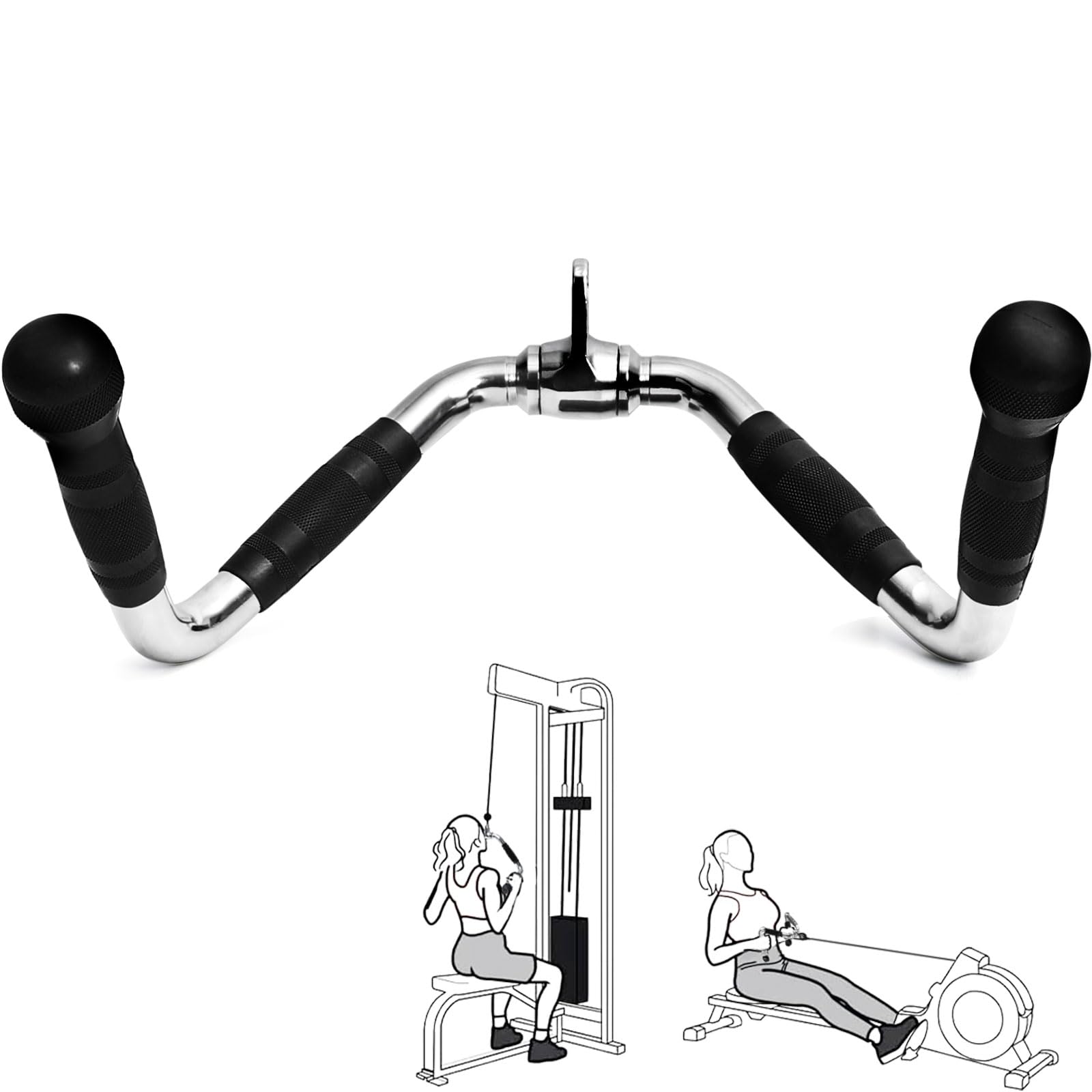 powerfeng LAT Pull Down Bar Attachment: LAT Pulldown Tricep Bar for ...