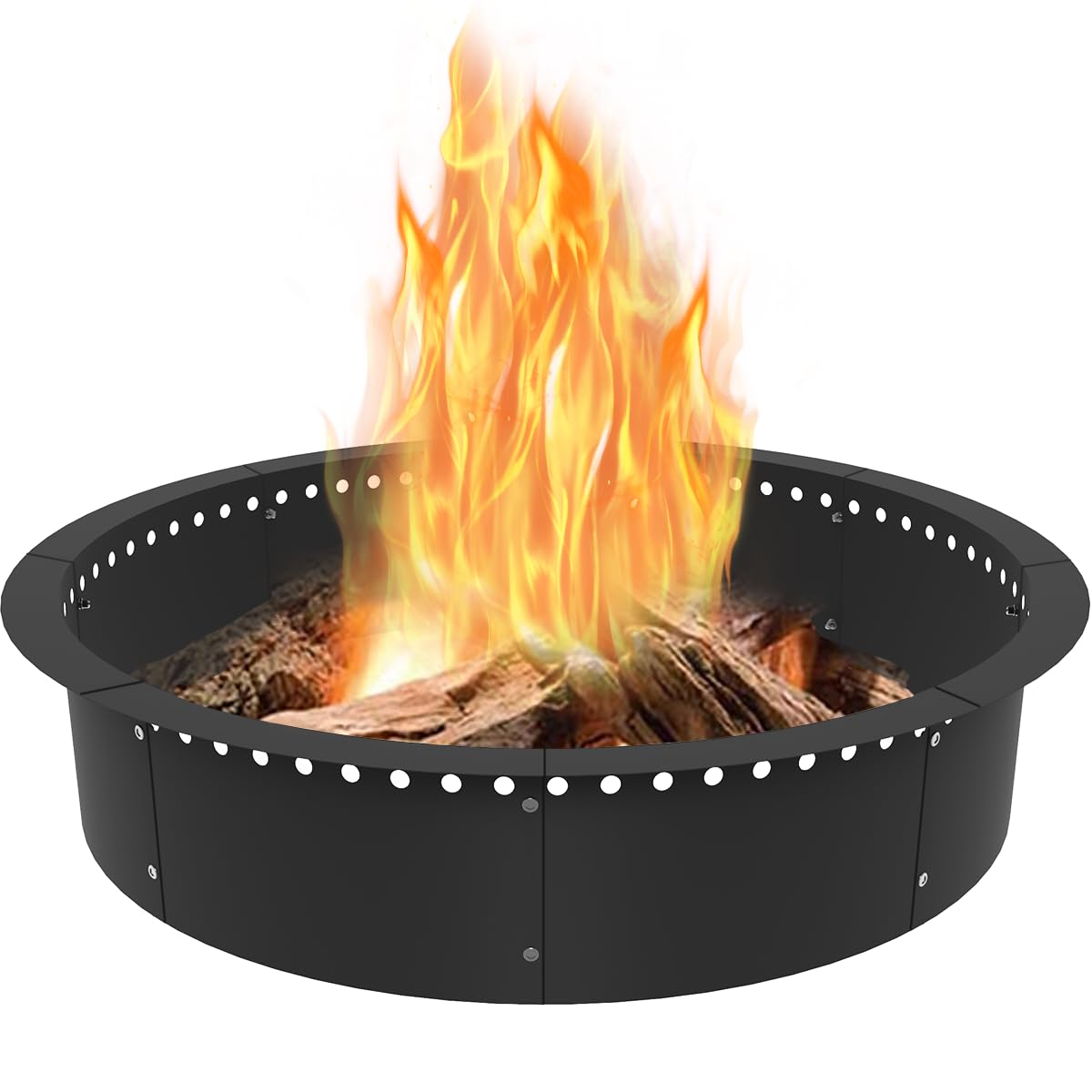 Koutemie Outdoor Smokeless Fire Pit Ring Liner 40-Inch Outer/36-Inch ...