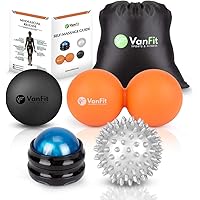 Deep Tissue Massage Ball Set - Includes 5" Foam Roller Mobility Ball ...