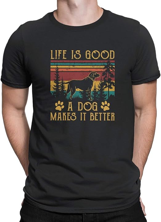 Vintage T-Shirts - Life is Good A Dog Makes It Better Dog Lovers Shirt ...