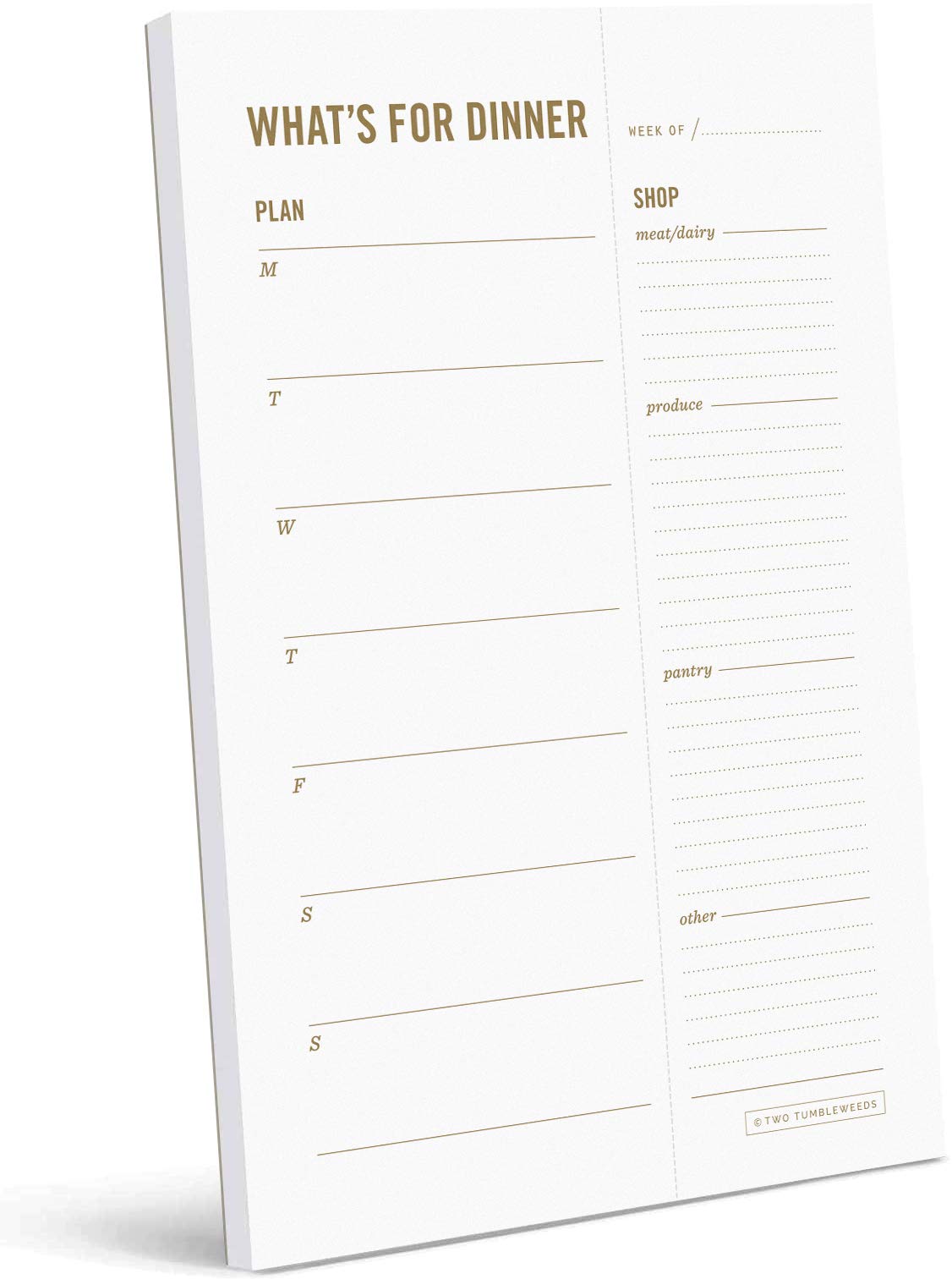 Buy Two Tumbleweeds Meal Planning Pad What s For Dinner Weekly
