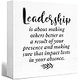Amazon.com: Leadership Quote Sign Wooden Block,Leadership Signs Wood ...