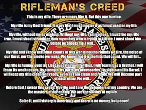 Amazon.com: Marines Creed Poster US Marines Corps USMC Riflemans Creed ...