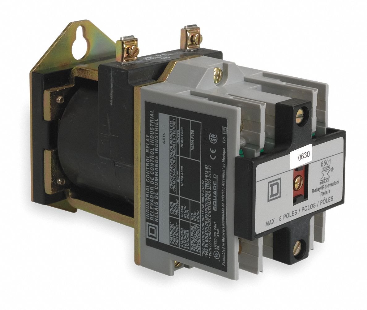 Square D - 8501XDO40V66 - NEMA Style Control Relay, 230/250VDC, 10A ...