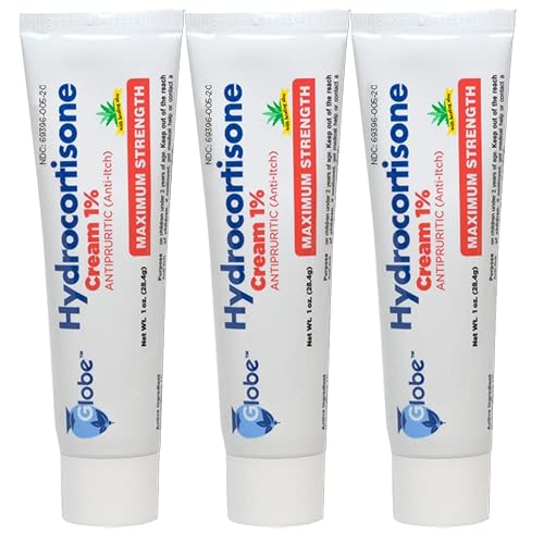3 Pack Globe Hydrocortisone Maximum Strength Cream 1 Waloe Anti 3237