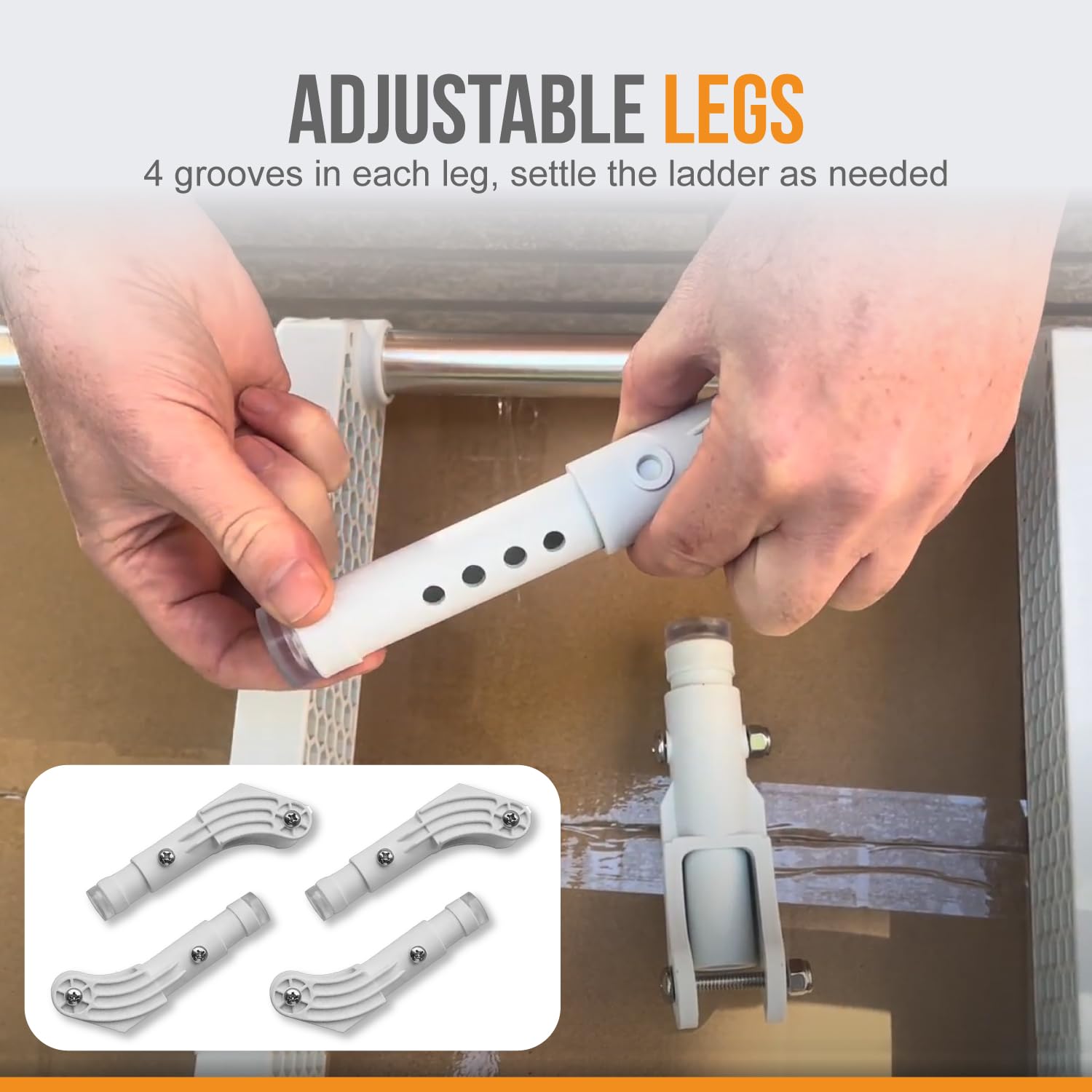 Anchor-Man Aluminum 4-Step Boat Ladder - Heavy-Duty, Anti-Slip, Silver ...