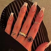 Amazon.com: Kamize Coffin Heart Fake Nails Pink Medium Press on Nails ...