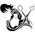 Amazon.com: Hair Salon Sticker Beauty Salon Man Woman Barber Tools ...