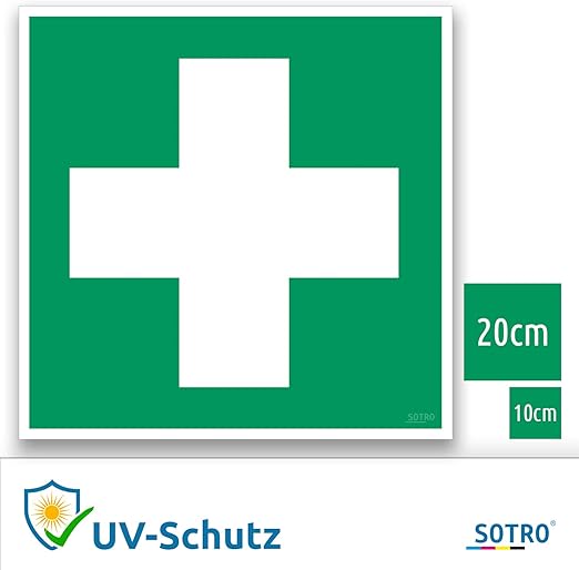 Adesivo primo soccorso segno con protezione UV, adatto per esterni ...
