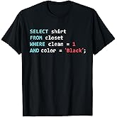 Amazon.com: Programmer SQL Query Geek Database Coding T-Shirt ...