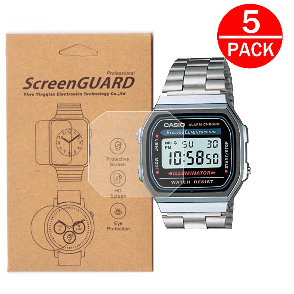 [5-Pack] For CASIO A168 Watch Screen Protector,Full Coverage Screen ...