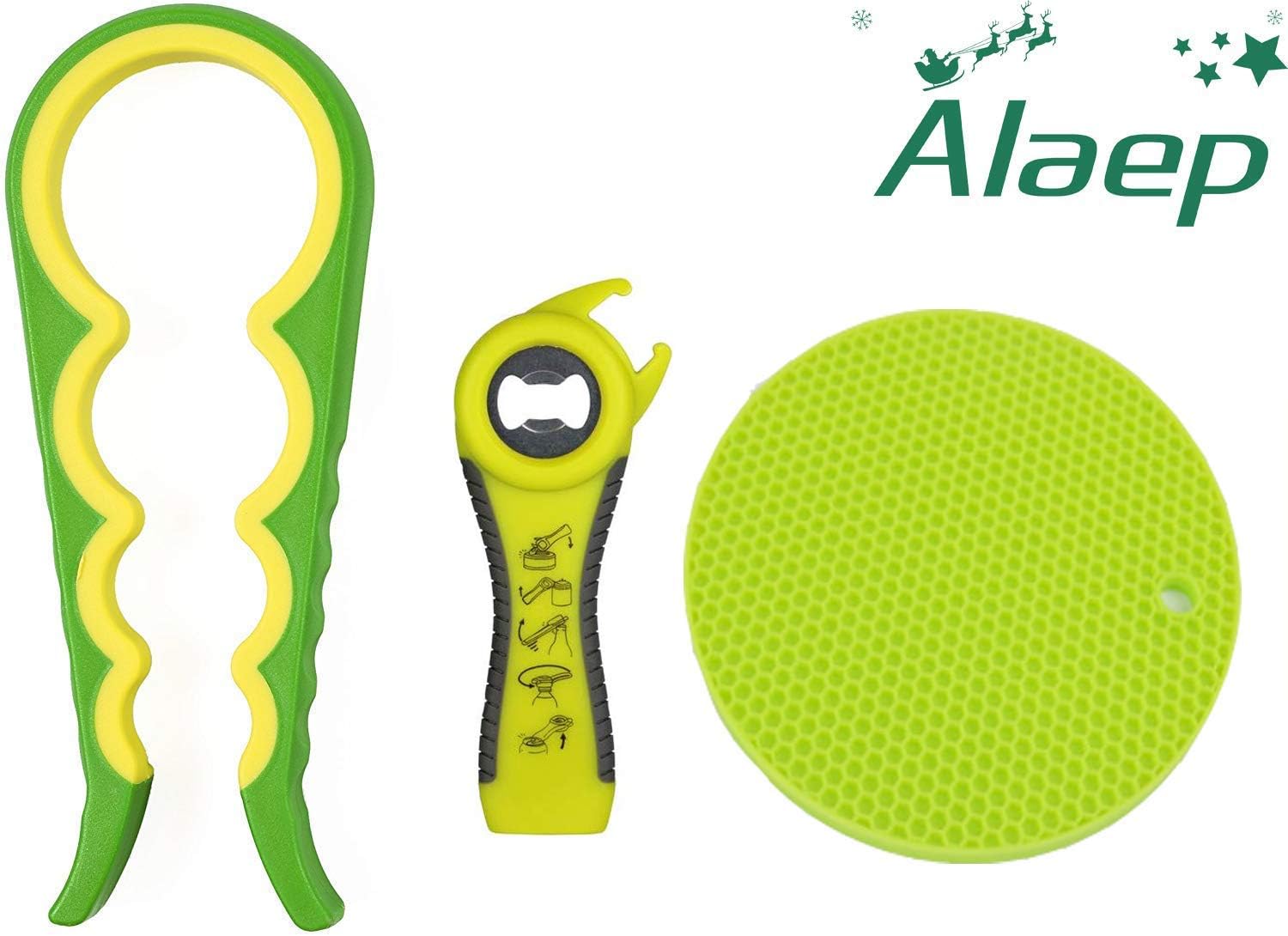 Amazon.com: Alaep Jar Bottle Soda Can Opener - Silicone Hand Gripper Aid - Large Openers Set for ...