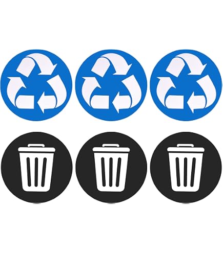 Self Adhesive Waste Sorting Decals PLAFOPE Recycling Sticker Set - Self ...