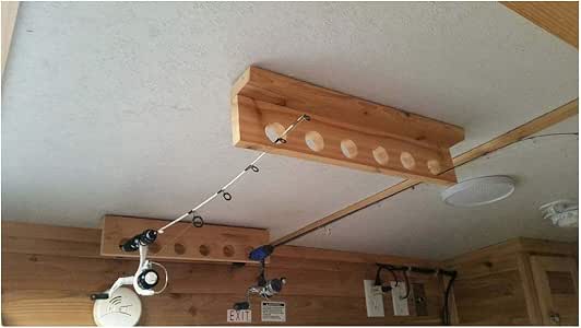 Amazon.com: Nilson Direct Cedar Made Ice Fishing Rod Rack Holder Wall ...