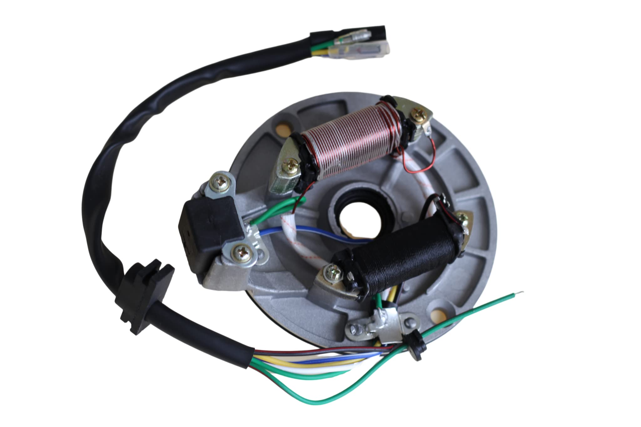Trkimal 2 Coil Ignition Magneto Stator Plate for 50cc 70cc 90cc 110cc ...