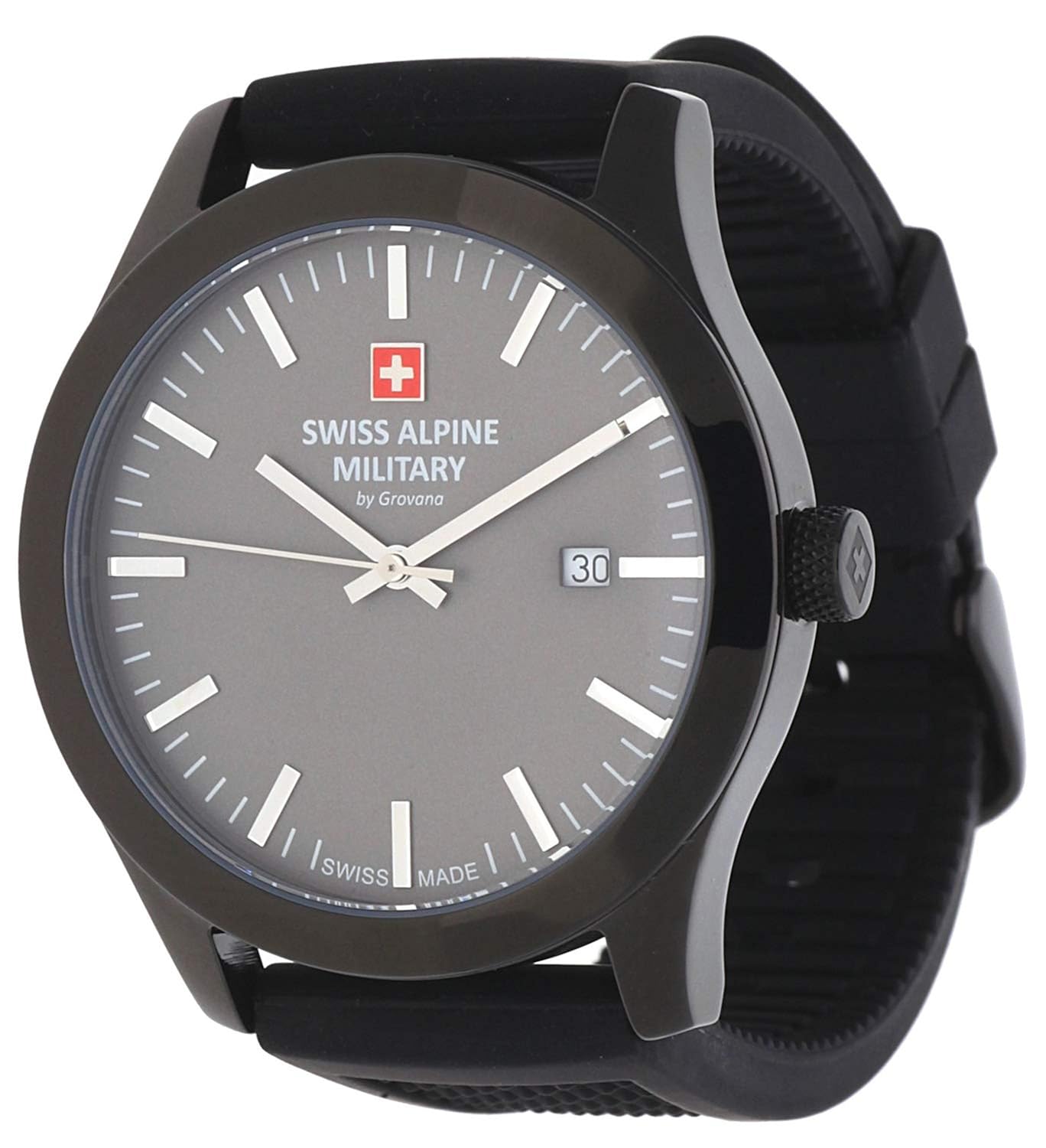 Swiss Alpine Military by Grovana Men's Quartz Watch with Black 7055 ...