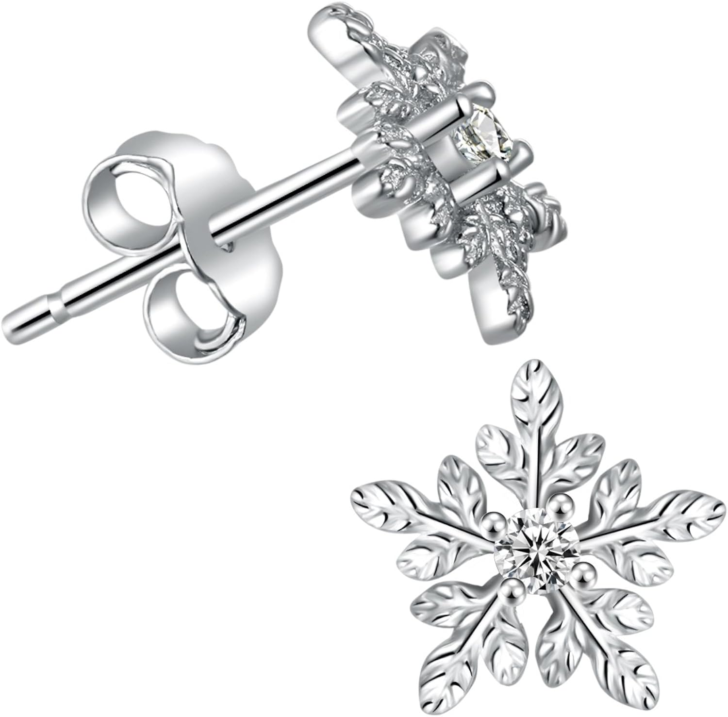 iSuperb® Orecchini Fiocco di Neve Argento 925 Snow Earrings Gioielli con Zirconi Regalo di ...